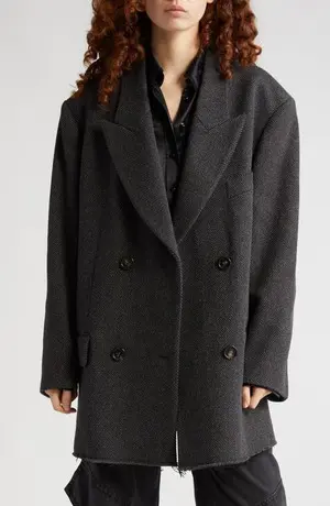 Acne Studios Okilly Wool Blend Herringbone Blazer