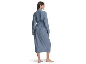 Eberjey Gisele Printed The Tencel Modal Long Robe Robe Duo Stripe Slate /ivory - Blue