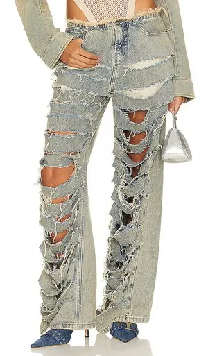 JADED LONDON Underground Low Rise Jeans In Blue
