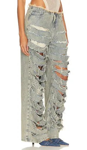 JADED LONDON Underground Low Rise Jeans In Blue