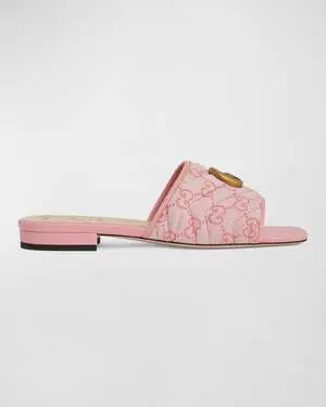 Gucci Jolie Quilted Medallion Flat Sandals - Pink