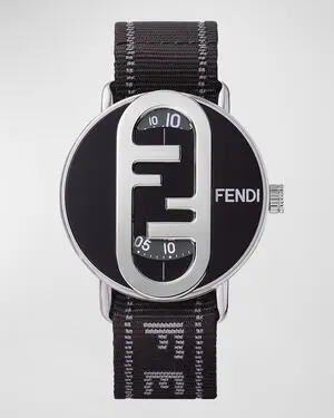 Fendi watch fabric strap FENDI 14mm x 14mm Brown Fabric Canvas Women main image 3
