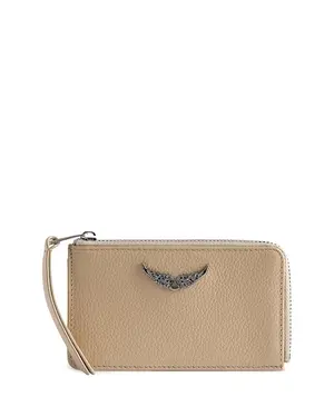 Zadig&Voltaire Zv Grained Leather Card Case - Clay