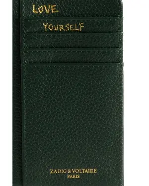 Zadig&Voltaire Zv Grained Leather Card Case - Emerald