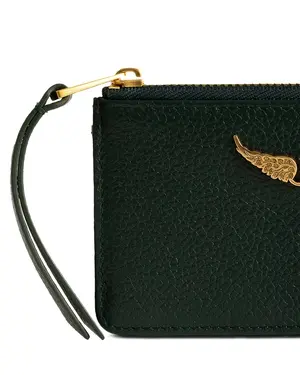 Zadig&Voltaire Zv Grained Leather Card Case - Emerald