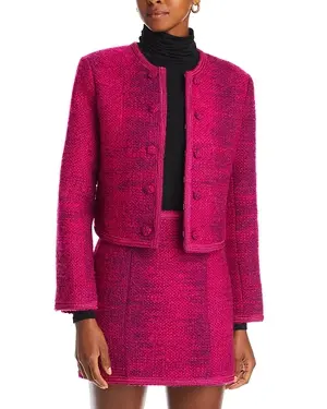 Aqua Tweed Collarless Jacket Exclusive