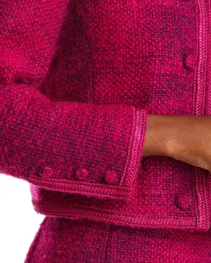 Aqua Tweed Collarless Jacket Exclusive