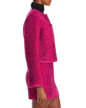 Aqua Tweed Collarless Jacket Exclusive