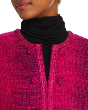 Aqua Tweed Collarless Jacket Exclusive