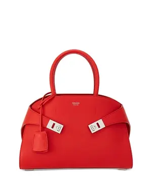 FERRAGAMO Ferragamo Medium Hug Handbag Flame Red/silver