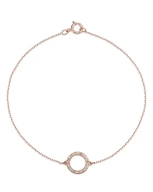 Bloomingdale'S Diamond Circle Link Bracelet - Rose Gold