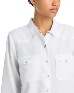 Aqua Western Denim Shirt Exclusive - White
