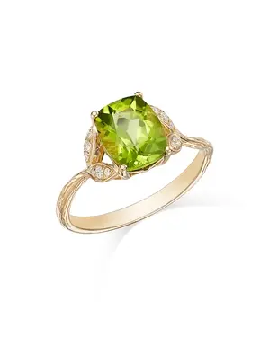 Bloomingdale'S Peridot And Diamond Ring - Green/gold