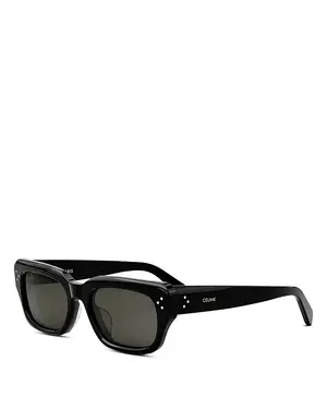 Celine Bold 3 Dots Rectangular Sunglasses - Black/gray Solid