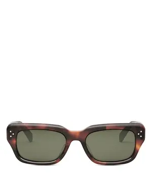 Celine Bold 3 Dots Rectangular Sunglasses - Havana/green Solid