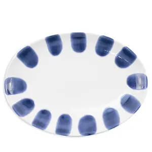VIETRI Santorini Dot Small Oval Platter - Blue