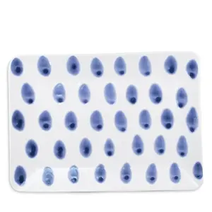 VIETRI Santorini Dot Small Rectangular Platter - Blue