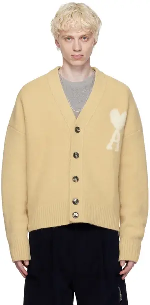AMI Paris AMI Paris Ami De Cœur Cardigan - Vanillacrm/ivory/719