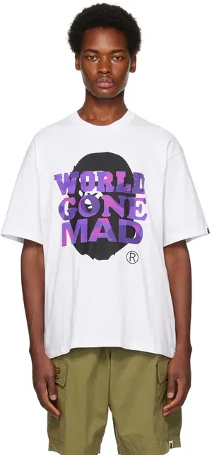 A Bathing Ape World Gone Mad' T-Shirt - White | Editorialist