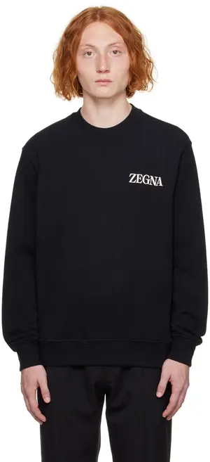 Zegna ZEGNA Black Bonded Sweatshirt K09 Black