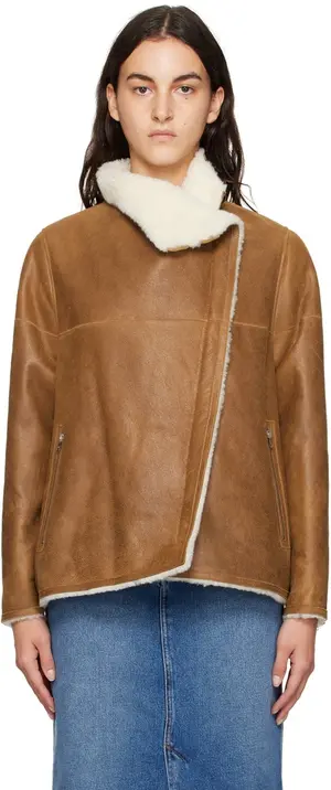 Isabel Marant Isabel Marant Tan Abeliki Leather Jacket - 50cm Camel