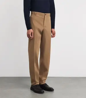 Isaia Stretch-cotton Chinos - Beige