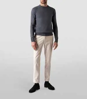 Isaia Stretch-cotton Chinos - White