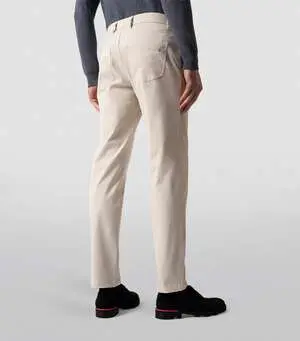 Isaia Stretch-cotton Chinos - White