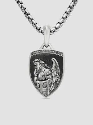 David Yurman St. Michael Amulet In Sterling 26mm - Silver