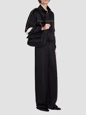 Saint Laurent Niki Messenger Bag In Econyl - Black