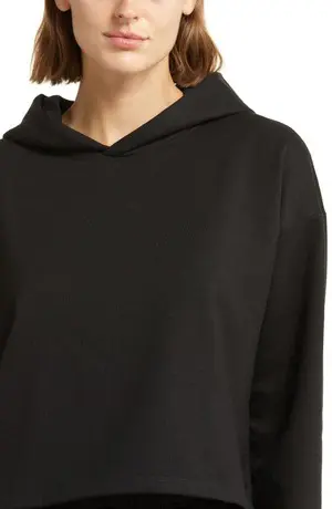 Zella Boxy Crop Hoodie - Black