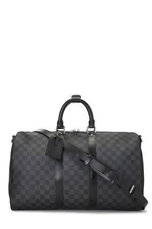 LOUIS VUITTON Damier Graphite Keepall Bandouliere 45 - Black