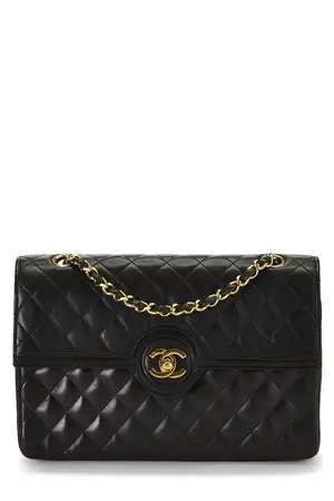 Chanel Quilted Lambskin Circle Lock Half Flap