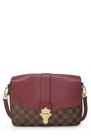 LOUIS VUITTON Burgundy Damier Ebene Clapton Crossbody Burgundy