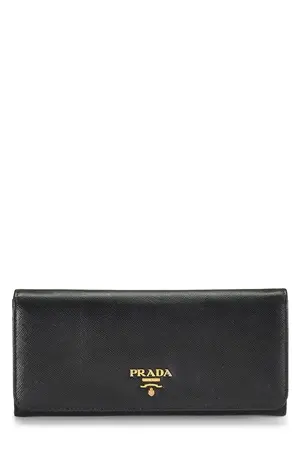 Prada Saffiano Continental Wallet - Black