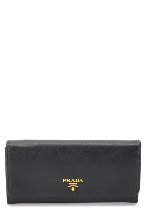Prada Saffiano Continental Wallet - Black
