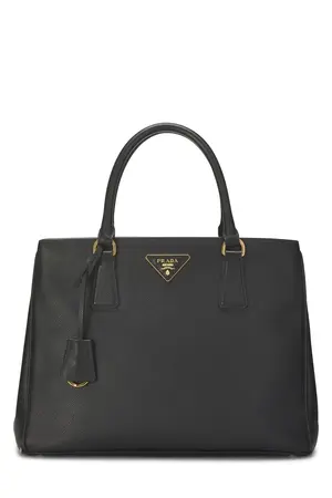 Prada Saffiano Leather Convertible Handbag - Black