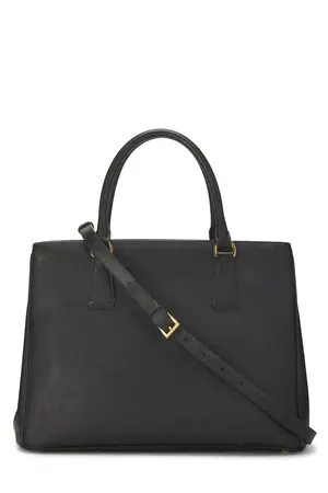 Prada Saffiano Leather Convertible Handbag - Black