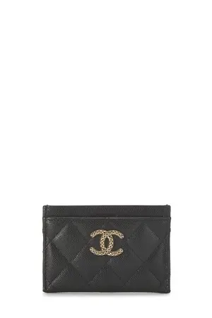 Chanel Quilted Caviar Card Holder - Black