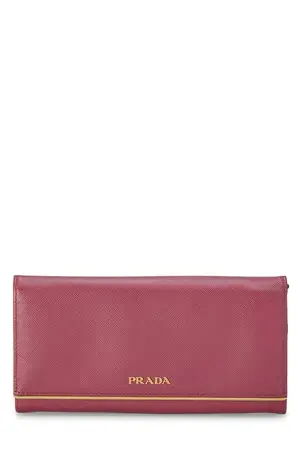 Prada Saffiano Continental Wallet - Pink