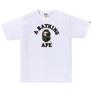 A BATHING APE 1st Camo College Tee /green - White