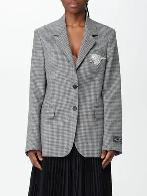 MSGM Check Pattern Wool Blazer