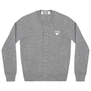 Play Comme Des Garcon Heart Cardigan - Grey