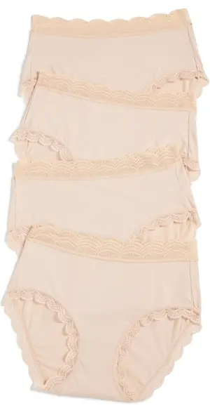 STRIPE & STARE High Rise Knicker 4 Pack - Sand