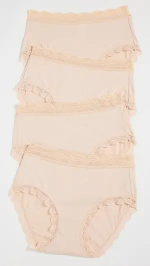 STRIPE & STARE High Rise Knicker 4 Pack - Sand