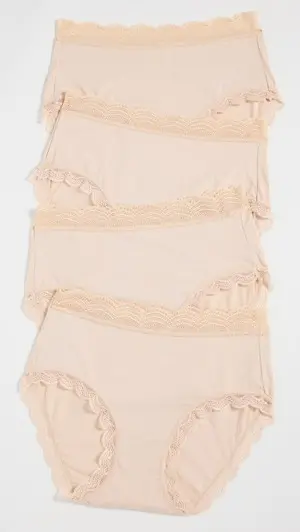 STRIPE & STARE High Rise Knicker 4 Pack - Sand