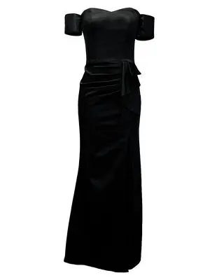 Dress The Population Gabrielle Stretch Satin Gown