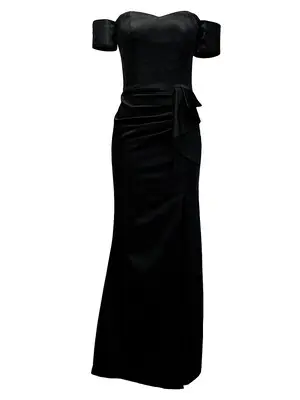 Dress The Population Gabrielle Stretch Satin Gown