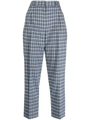 Paul Smith Check-pattern Cropped Trousers - Blue