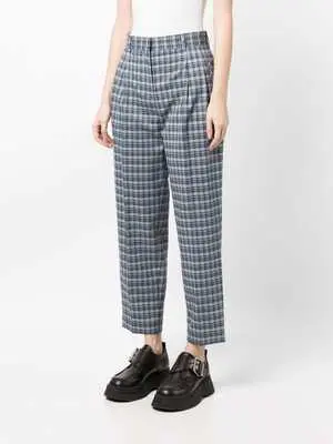 Paul Smith Check-pattern Cropped Trousers - Blue
